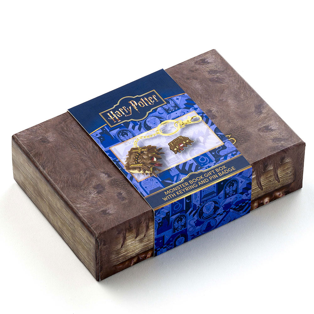 Harry Potter Monster Book Keyring & Badge Gift Box