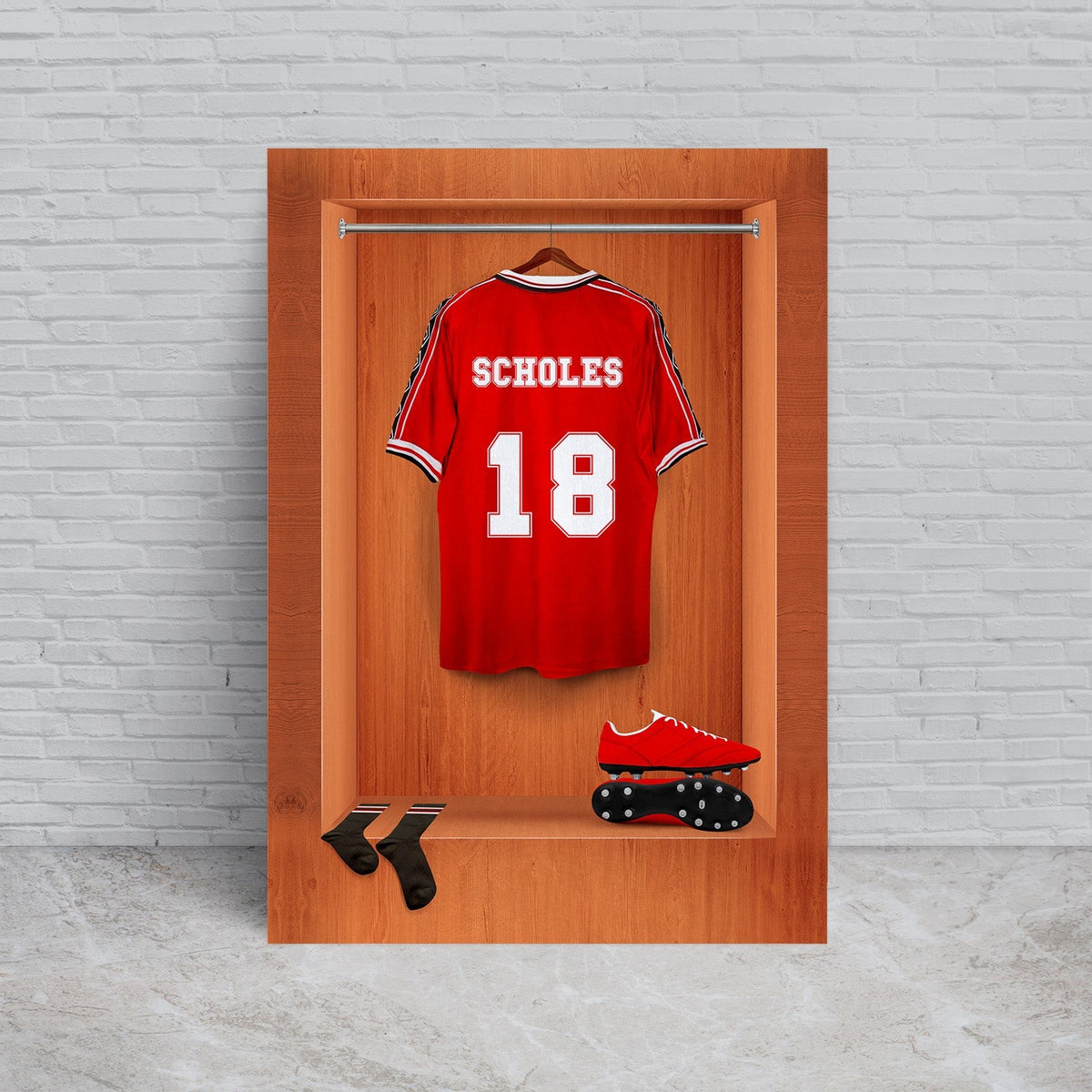 Manchester Red - '99 Retro Shirt Dressing Room - A4 Metal Sign Plaque